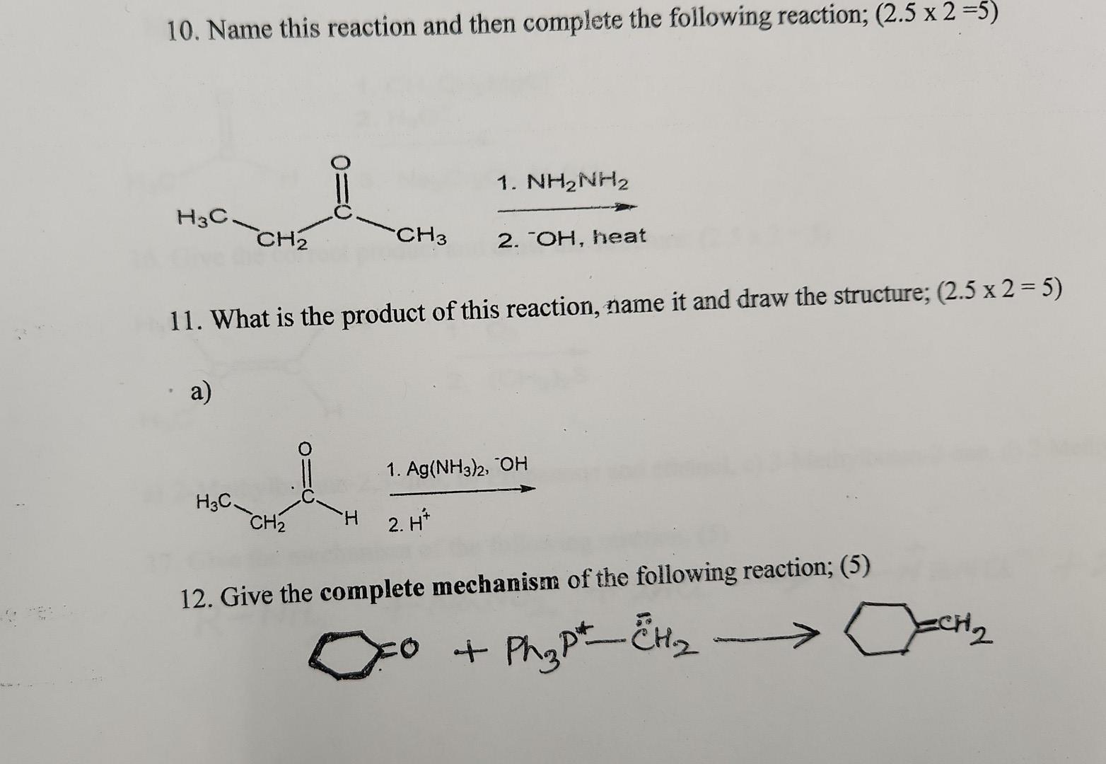 Solved 10. Name this reaction and then complete the | Chegg.com