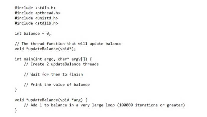 Solved #include #include #include #include int balance = | Chegg.com