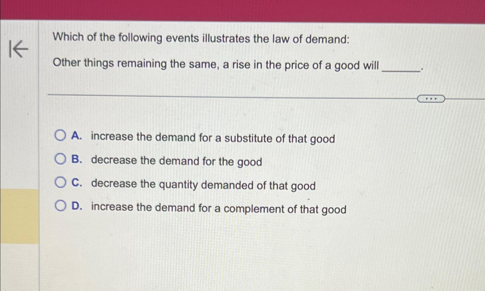 Solved Which of the following events illustrates the law of | Chegg.com