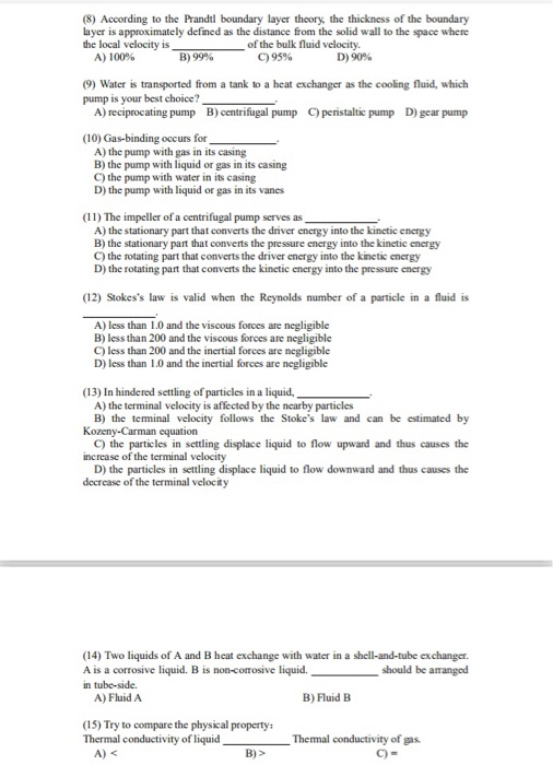 Solved D 90 8 According To The Prandtl Boundary Layer