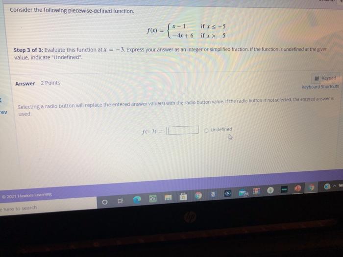 Solved Consider the following piecewise-defined function | Chegg.com