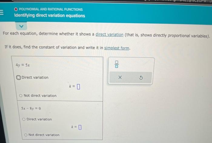 Solved For each equation, determine whether it shows a | Chegg.com