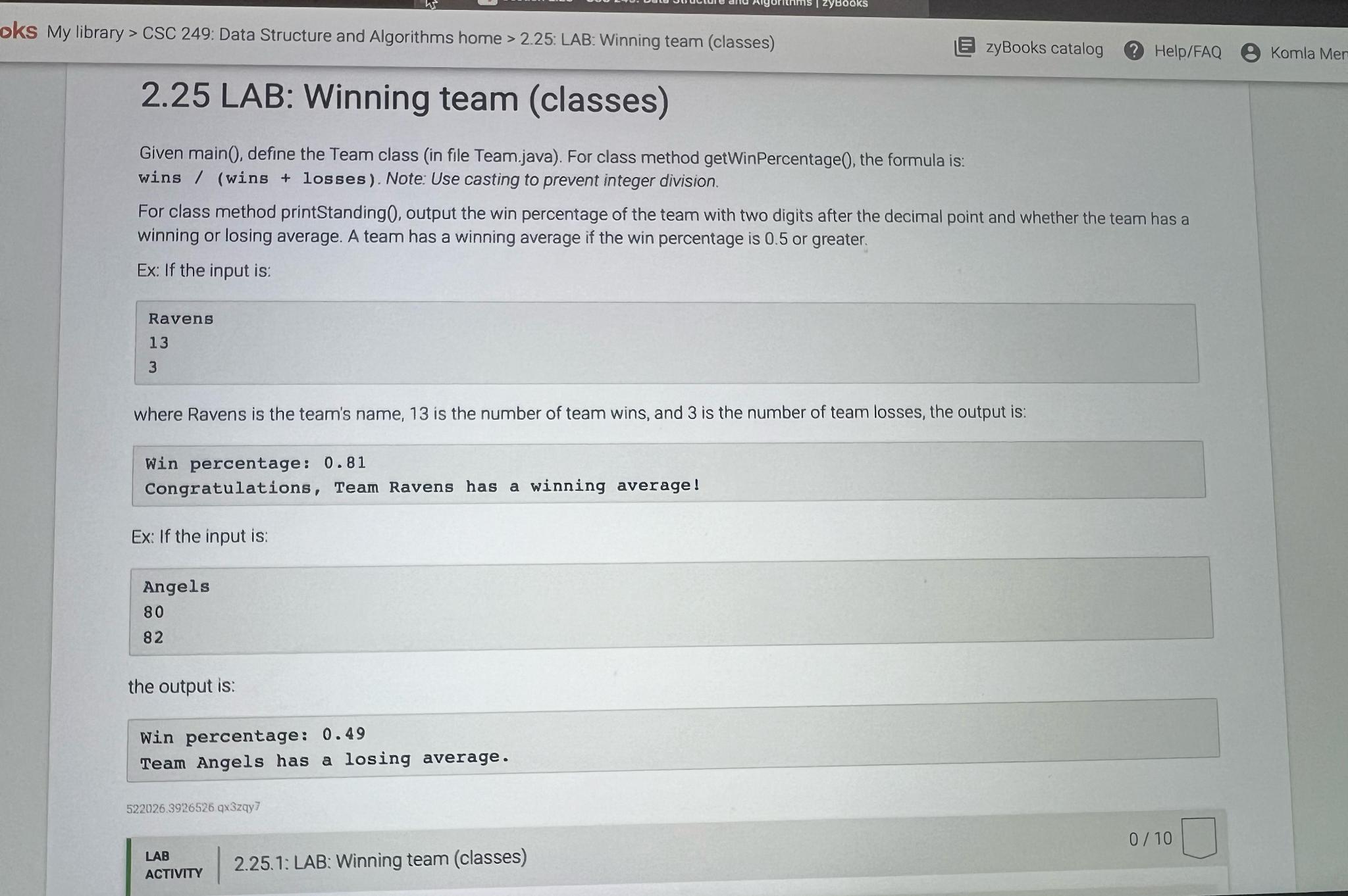 Solved oks My library > ﻿CSC 249: Data Structure and | Chegg.com