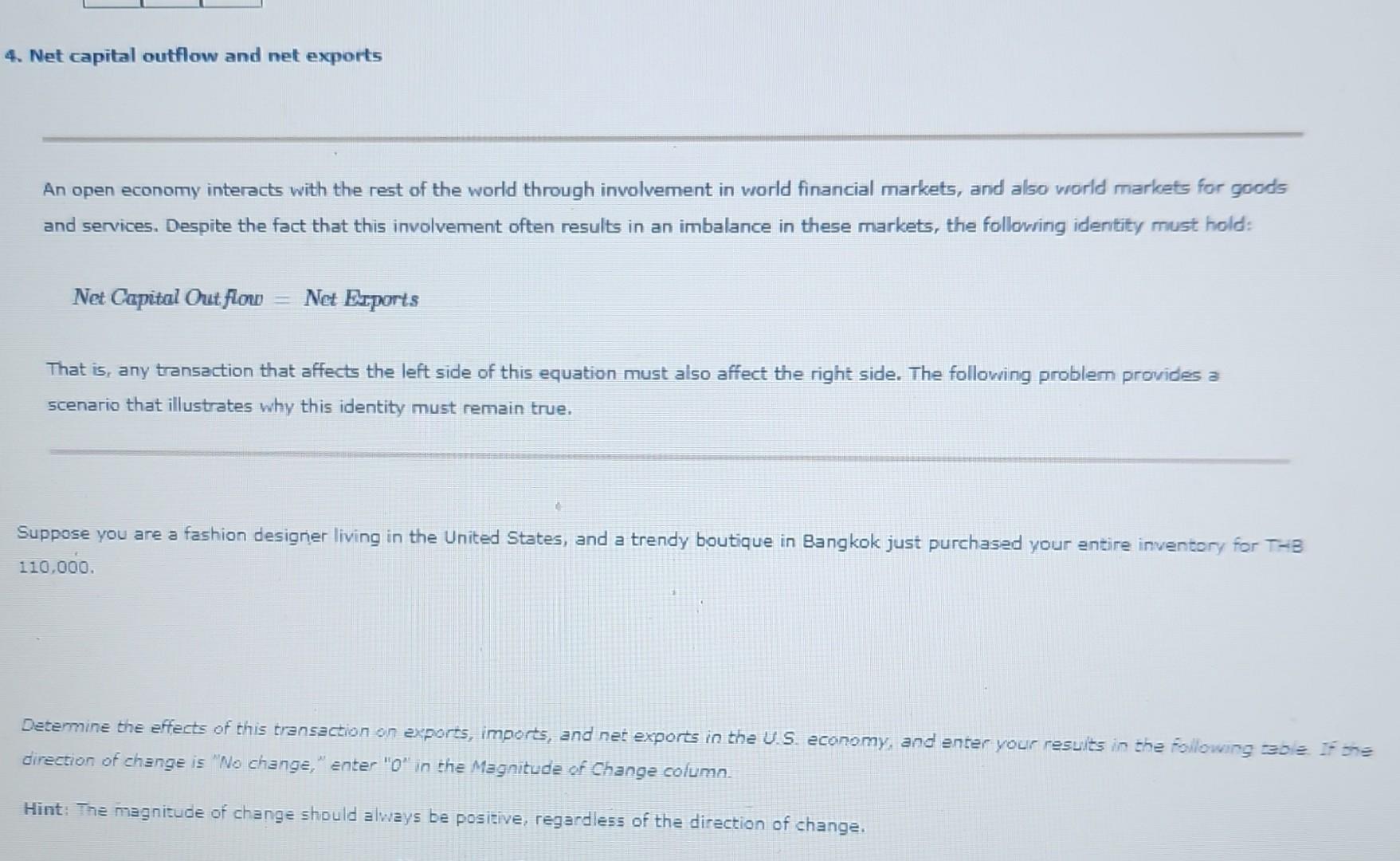 Solved 4. Net capital outflow and net exports An open | Chegg.com