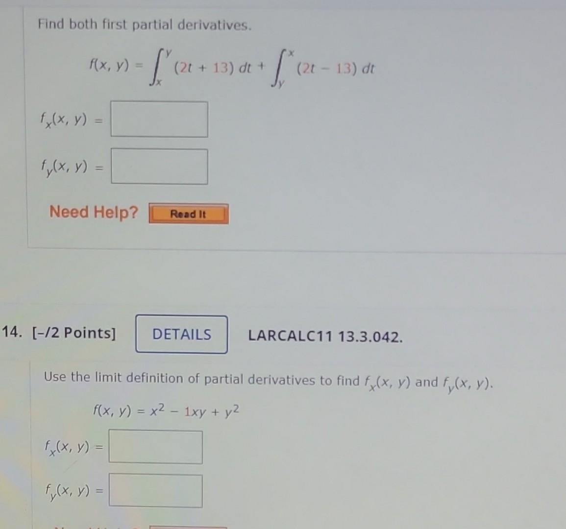 Solved Find both first partial derivatives. | Chegg.com