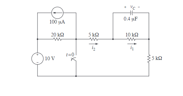 Solved At t = 0, ﻿the switch in the circuit shown below | Chegg.com