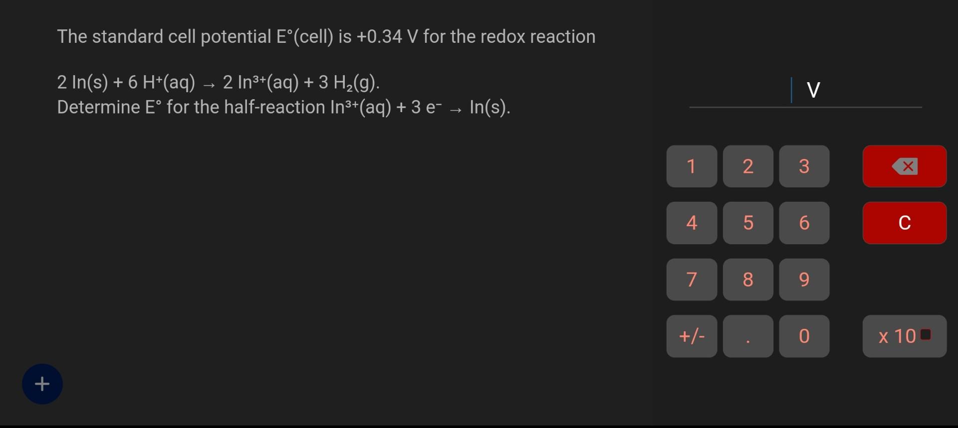 Solved The Standard Cell Potential Cell