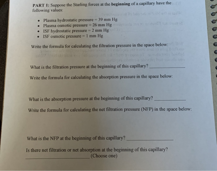 Solved PART 1: Suppose the Starling forces at the beginning | Chegg.com