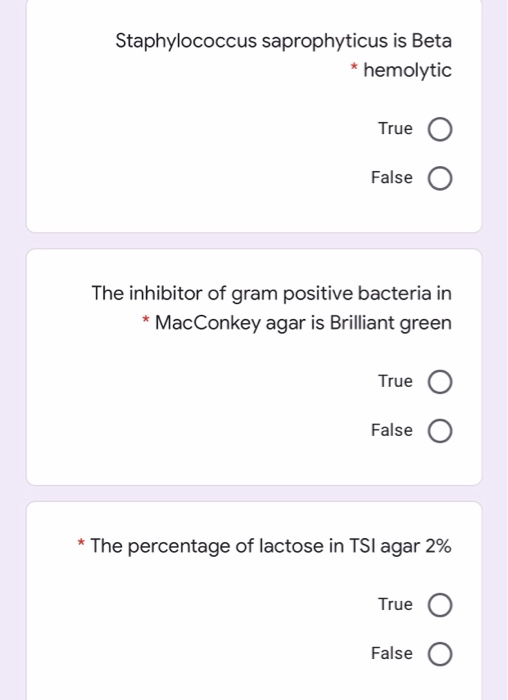 Solved Staphylococcus aureus give positive result *: in | Chegg.com