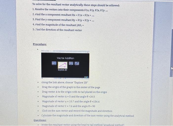 Solved - Write the resultant vector using the head to tail | Chegg.com