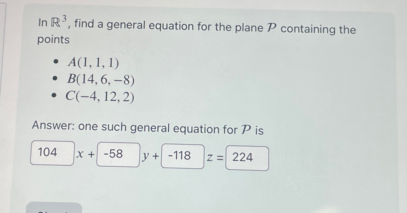 Solved In R3, ﻿find a general equation for the plane P | Chegg.com