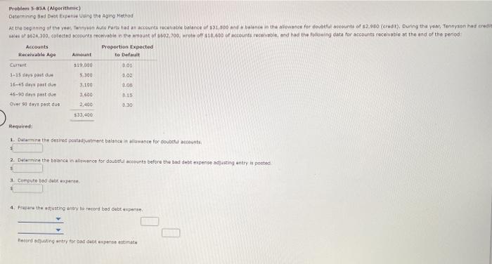 Solved Problem 5-65A (Algorithmic) Determining Bad Dot | Chegg.com