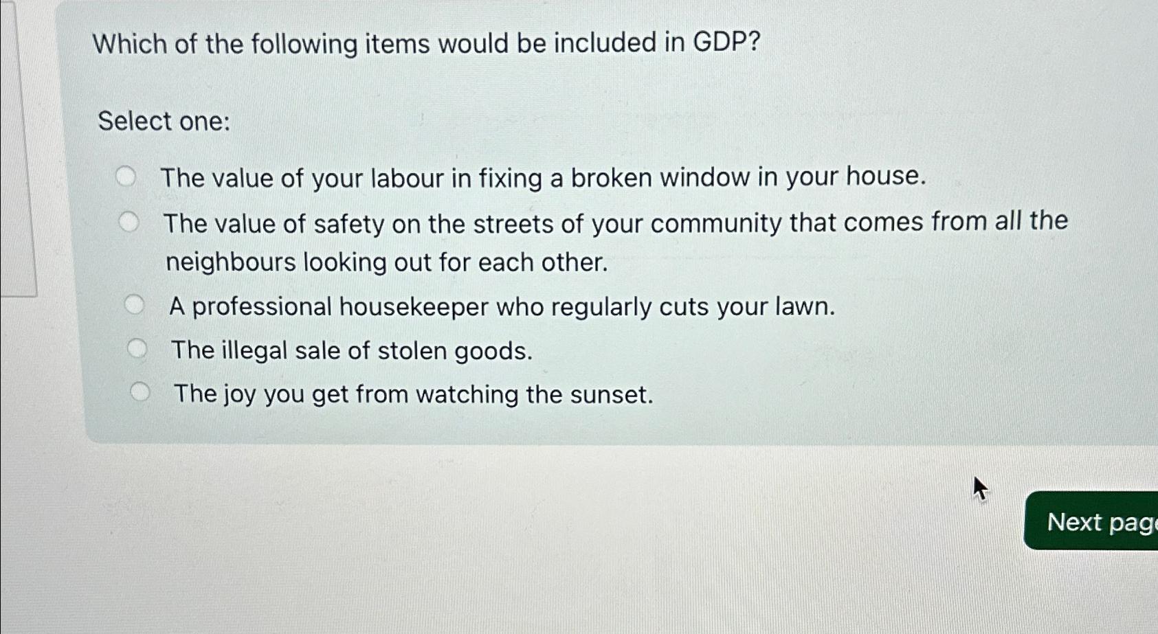 Solved Which of the following items would be included in | Chegg.com