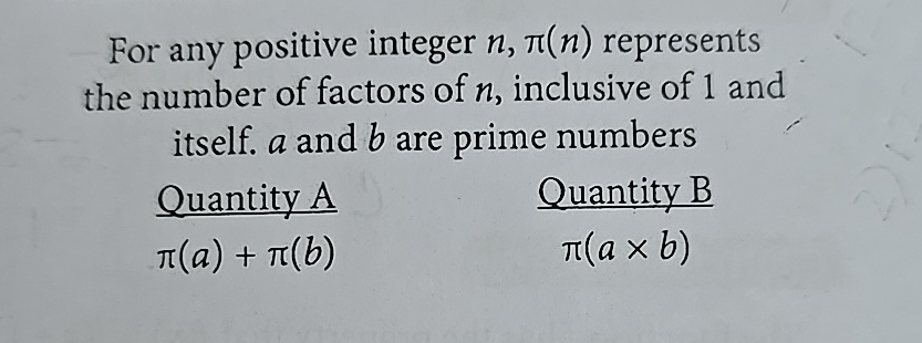 Solved For any positive integer n,π(n) ﻿represents the | Chegg.com