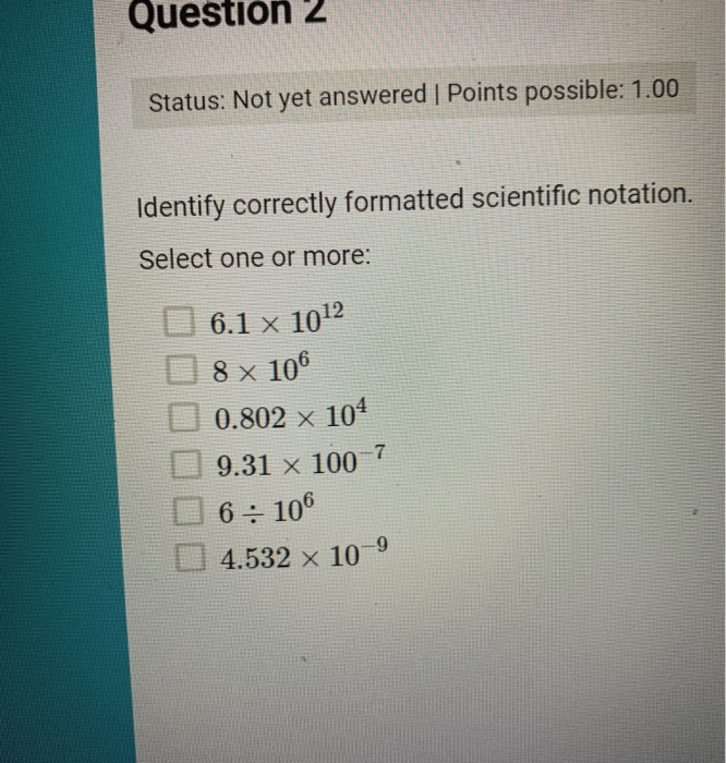 Solved: Question 2 Status: Not Yet Answered | Points Possi... | Chegg.com