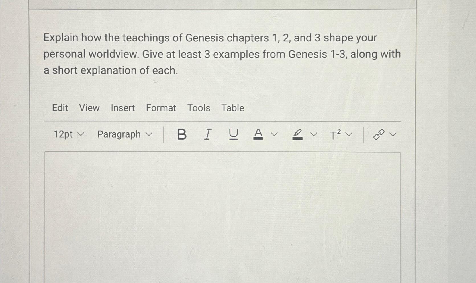 Solved Explain how the teachings of Genesis chapters 1, 2, | Chegg.com