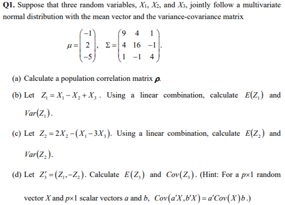 Q1. ﻿Suppose that three random variables, x1,x2, ﻿and | Chegg.com