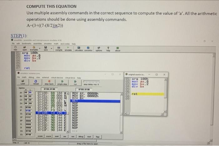 Solved COMPUTE THIS EQUATION Use multiple assembly commands | Chegg.com