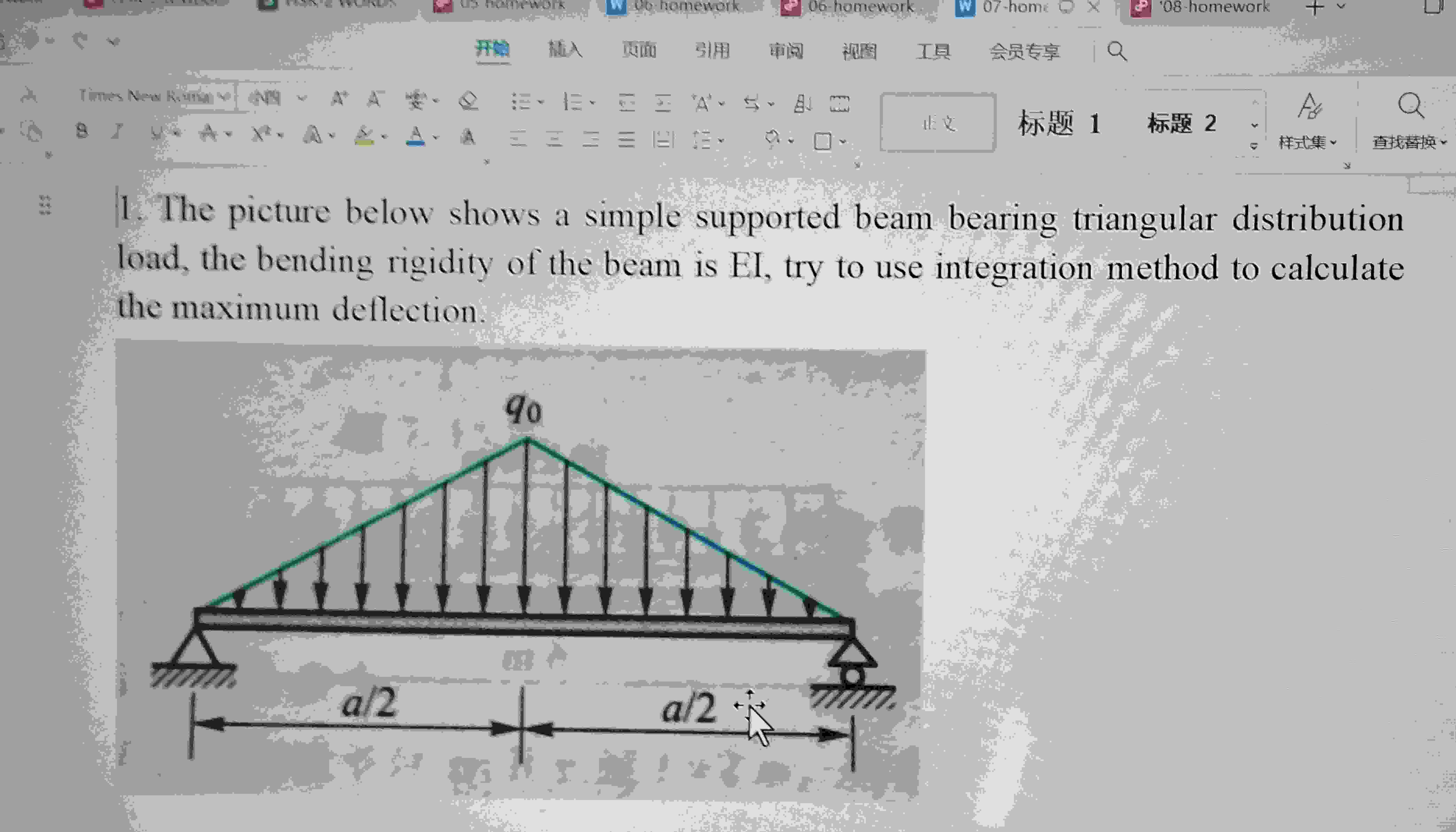 Solved The picture below shows a simple supported beam | Chegg.com