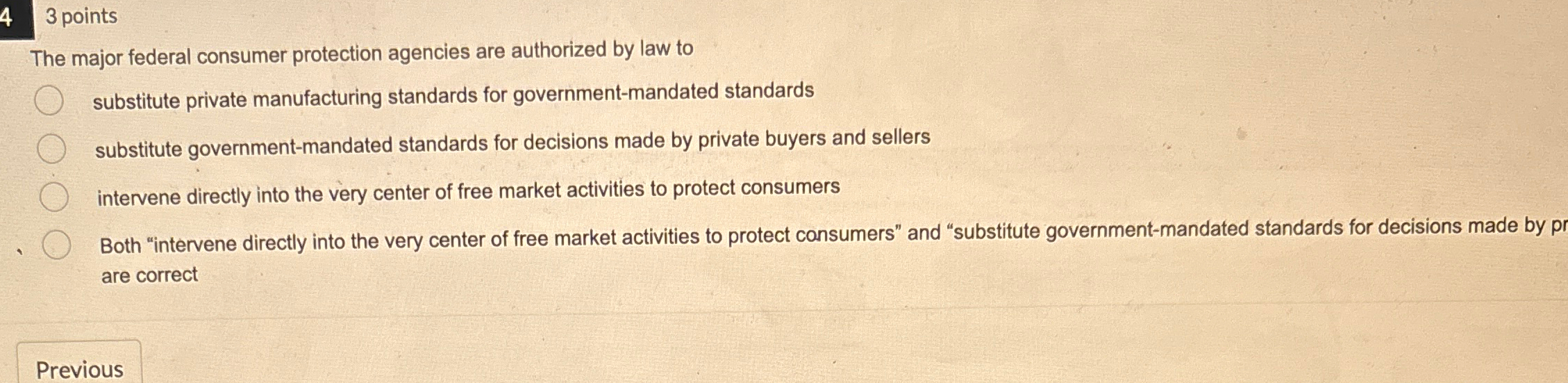 Solved 43 ﻿pointsThe major federal consumer protection | Chegg.com