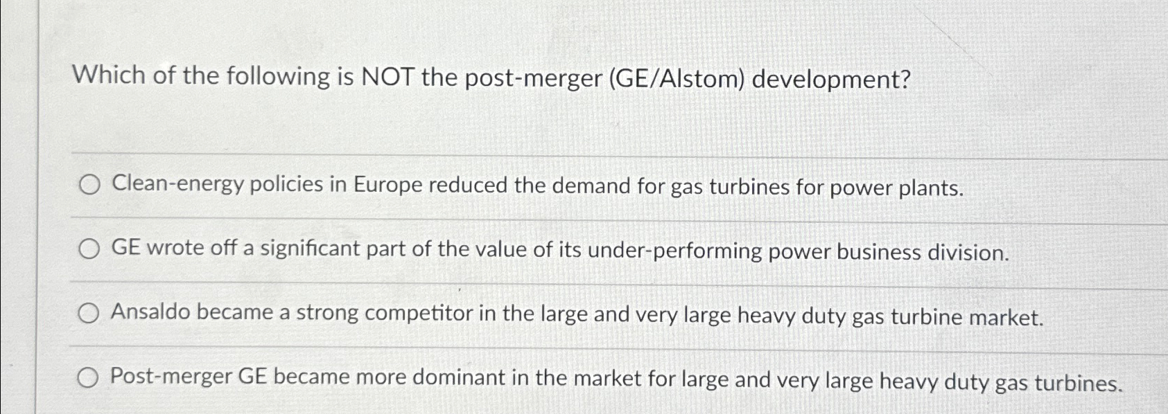Solved Which of the following is NOT the post-merger | Chegg.com