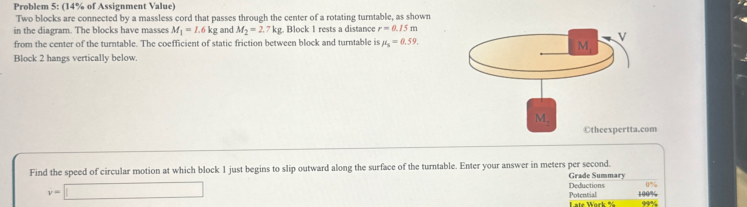 Solved Problem 5: (14% ﻿of Assignment Value)Two blocks are | Chegg.com