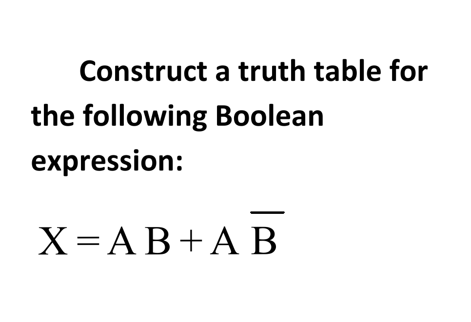 Solved Construct A Truth Table For The Following Boolean
