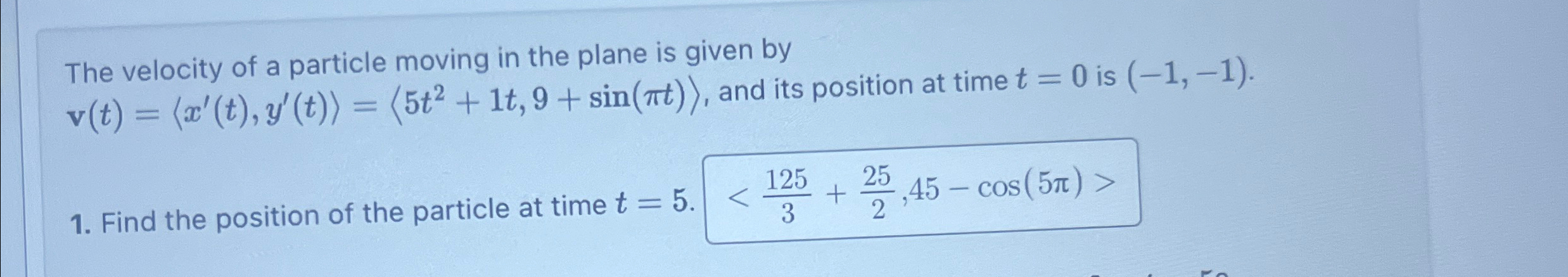 Solved The velocity of a particle moving in the plane is | Chegg.com