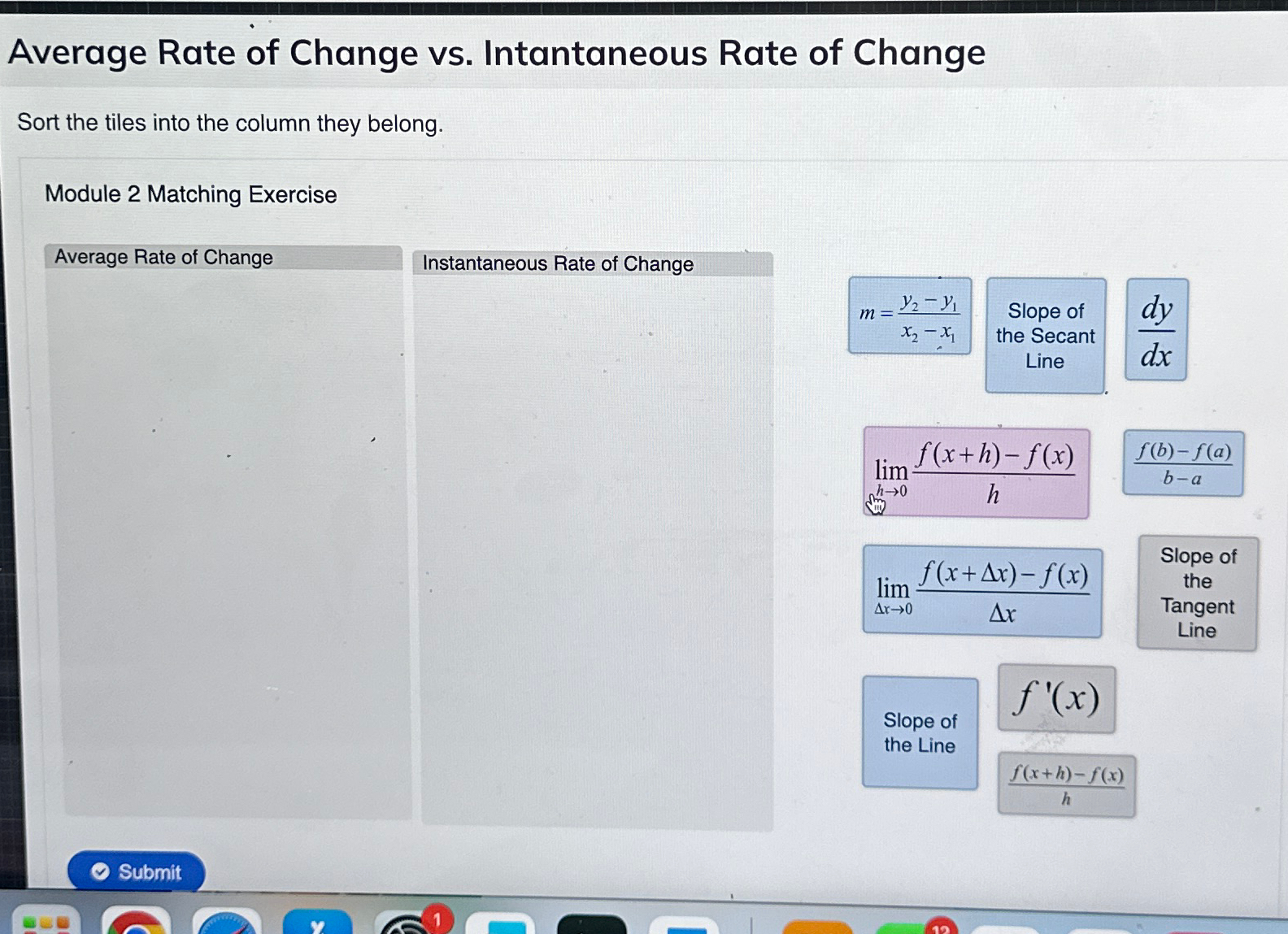 Solved Average Rate of Change vs. ﻿Intantaneous Rate of | Chegg.com