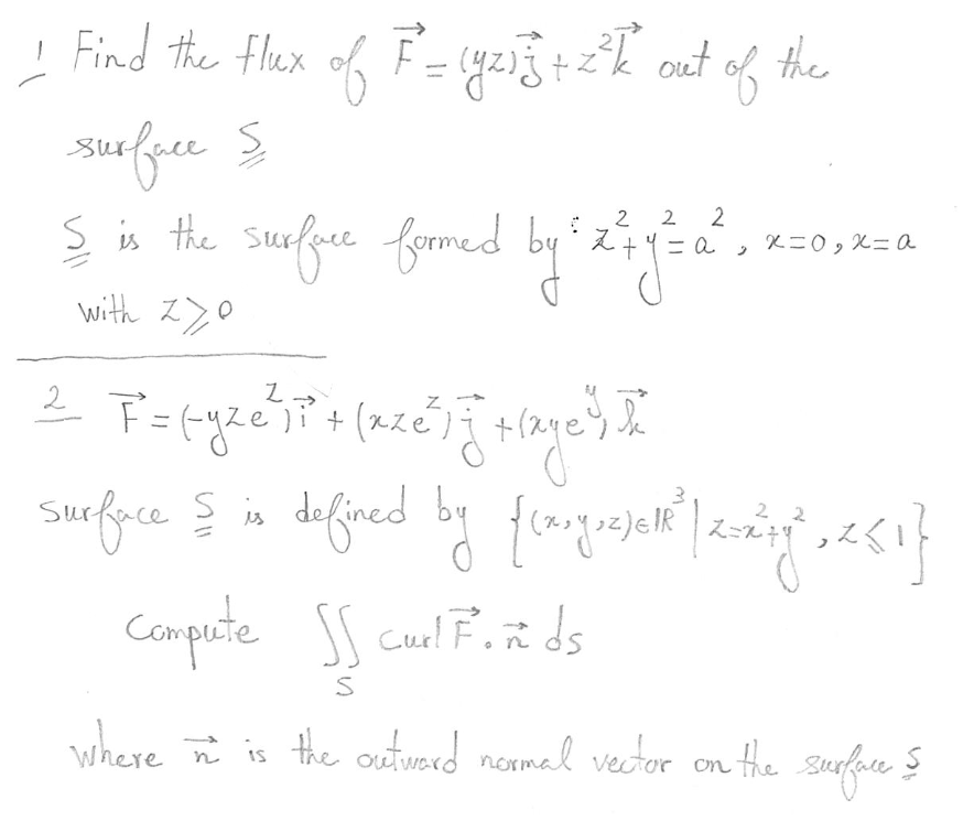 Solved 1 ﻿Find the flux of vec(F)=(yz)vec(j)+z2vec(k) ﻿out | Chegg.com