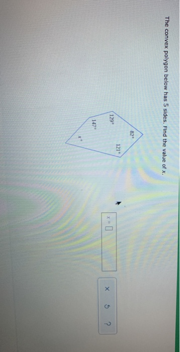 Solved The convex polygon below has 5 sides. Find the value | Chegg.com