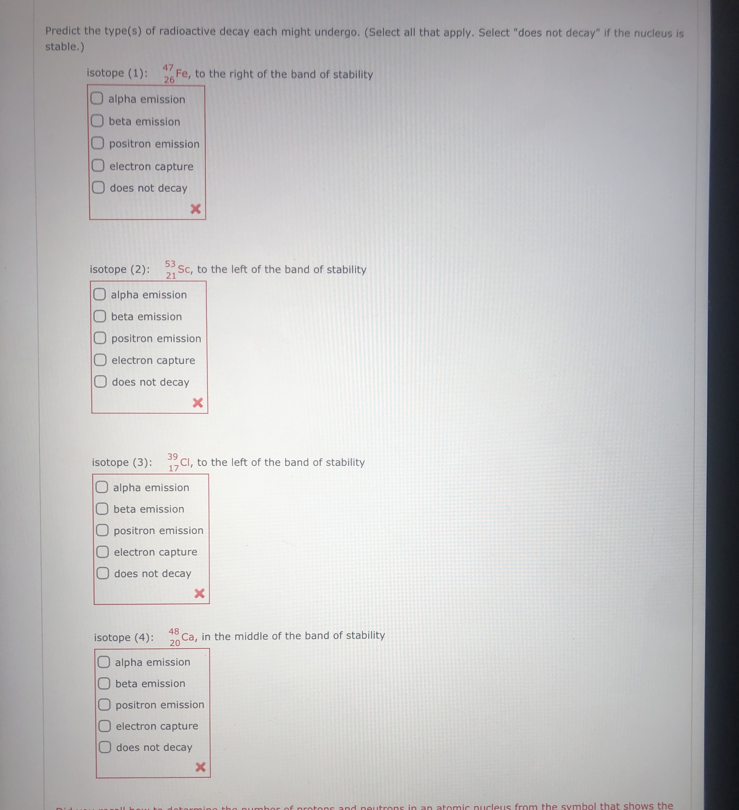 Solved Predict the type(s) ﻿of radioactive decay each might | Chegg.com