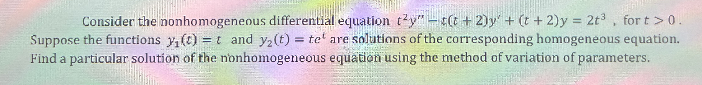 Solved by an EXPERT Consider the nonhomogeneous differential equation | Chegg.com