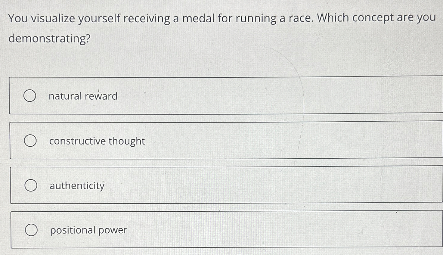 Solved You visualize yourself receiving a medal for running | Chegg.com