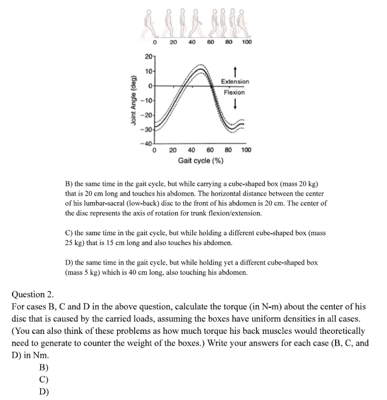 B) ﻿the same time in the gait cycle, but while | Chegg.com