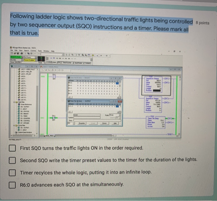 Following ladder logic shows two-directional traffic | Chegg.com