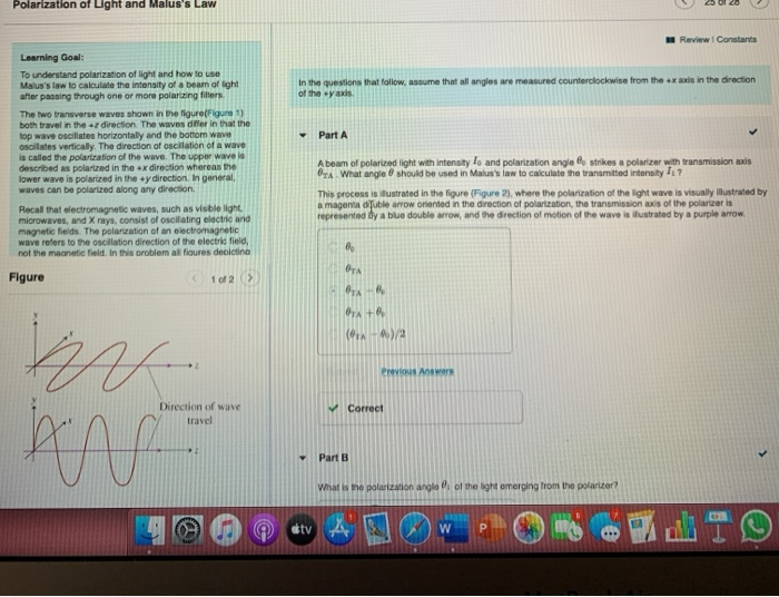 Solved Polarization of Light and Malus's Law Review | Chegg.com