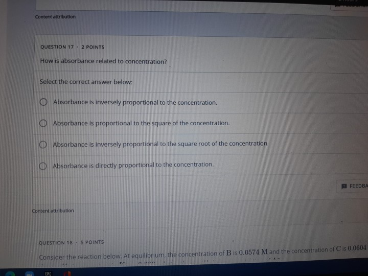 Solved Content attribution QUESTION 17 - 2 POINTS How is | Chegg.com