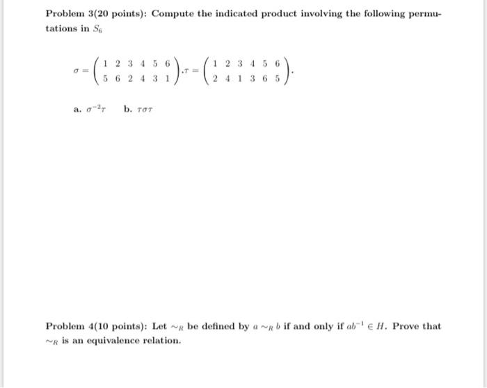 Solved Problem 3(20 points): Compute the indicated product | Chegg.com