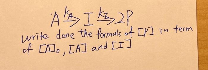 Solved For a first order sequential reaction,write done the | Chegg.com