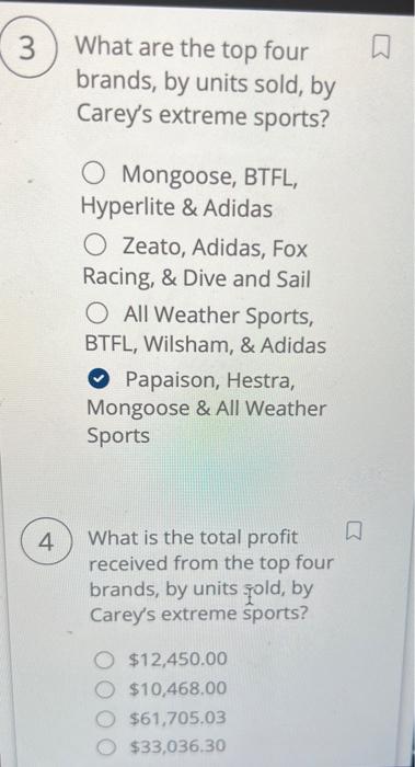 Solved 3) What are the top four brands, by units sold, by | Chegg.com