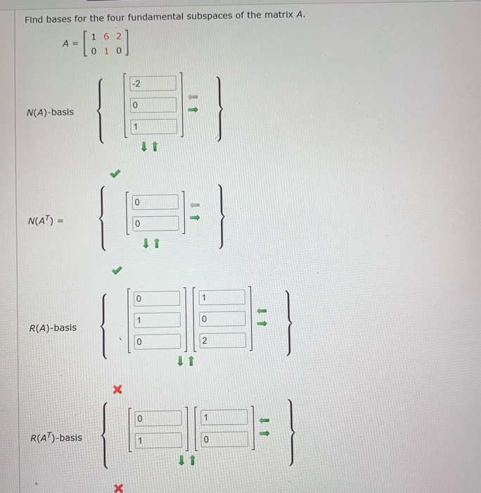 Solved Find bases for the four fundamental subspaces of the | Chegg.com