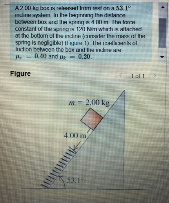 Solved A2.00-kg box is released from rest on a 53.1° incline | Chegg.com