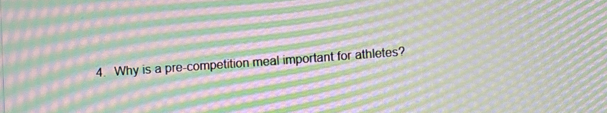 Solved Why is a pre-competition meal important for athletes? | Chegg.com