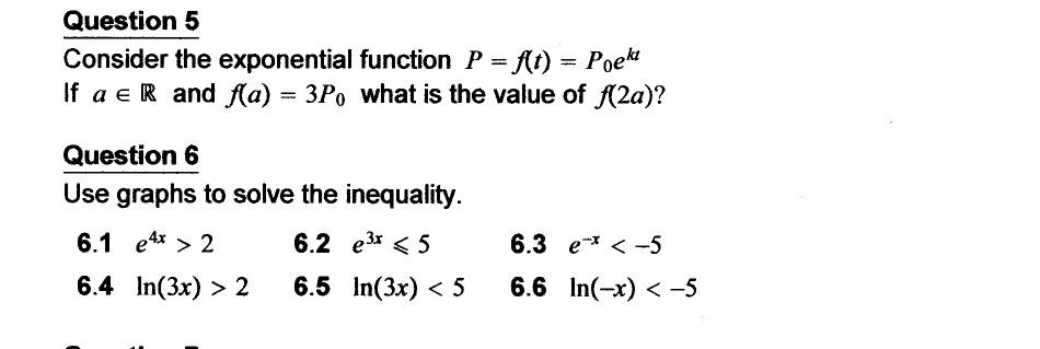 Solved Consider the exponential function P=f(t)=P0ekt If a∈R | Chegg.com