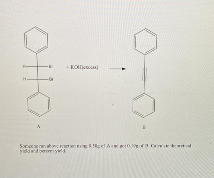 Solved H -Br + KOH(excess) H Br A B Someone ran above | Chegg.com