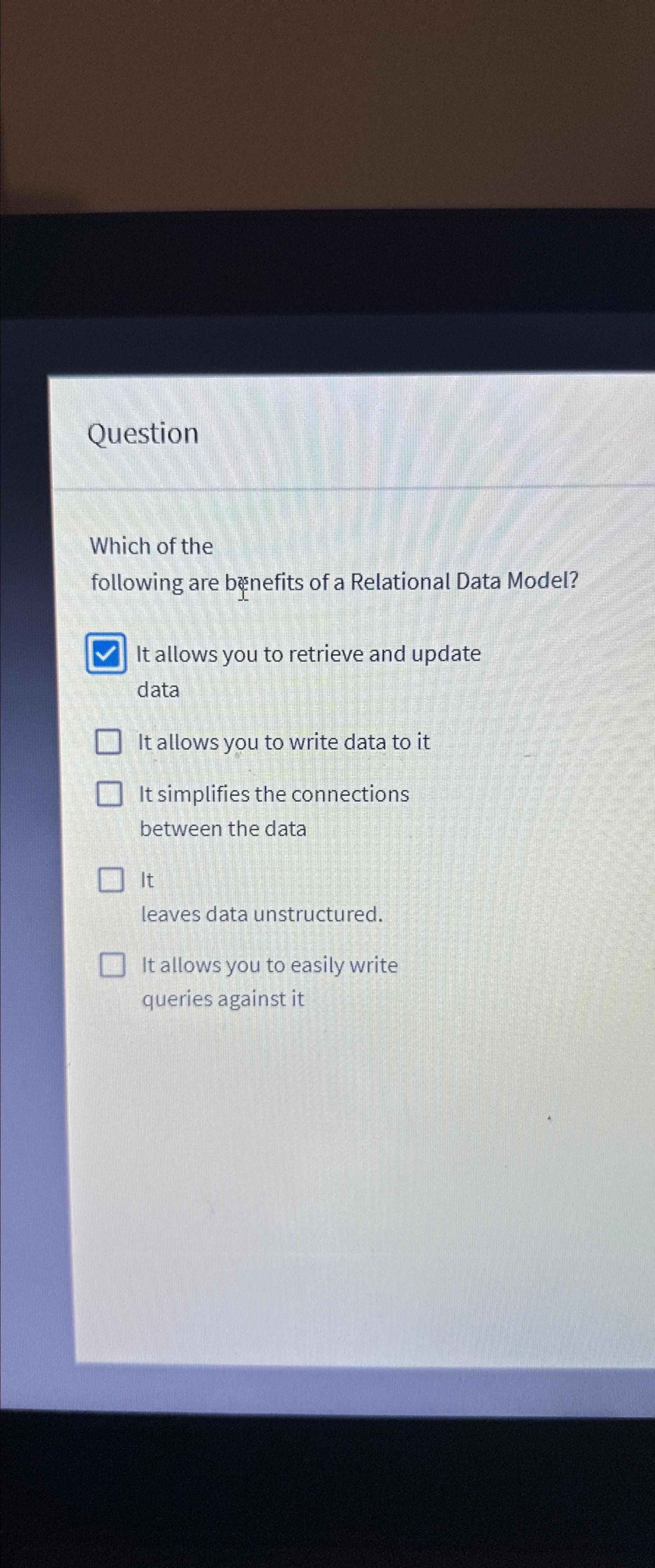 Solved QuestionWhich of the following are bænefits of a | Chegg.com