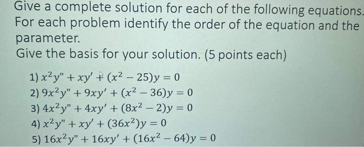 Solved Give a complete solution for each of the following | Chegg.com