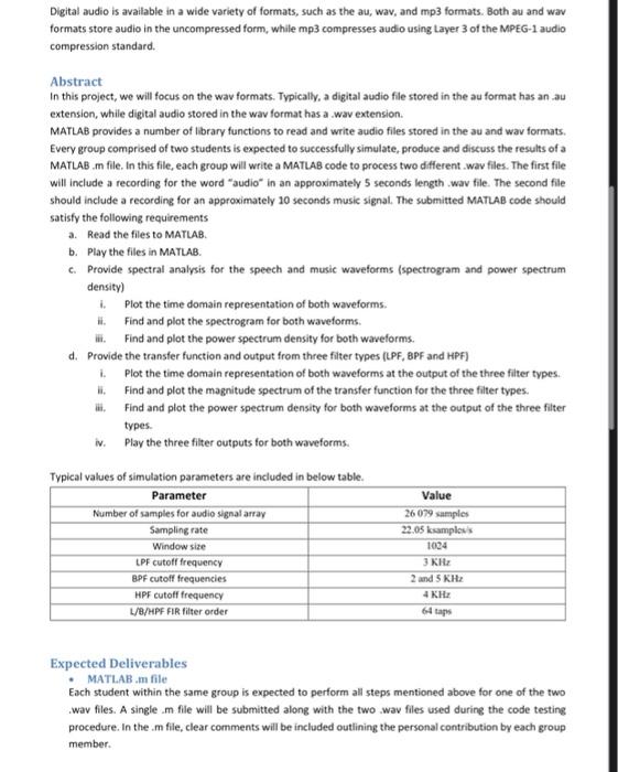 Solved Since the 1980 s, digital audio has become a very | Chegg.com