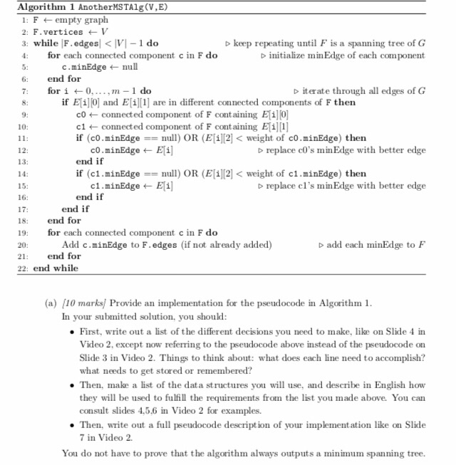 Solved Provide a pseudocode description of the | Chegg.com